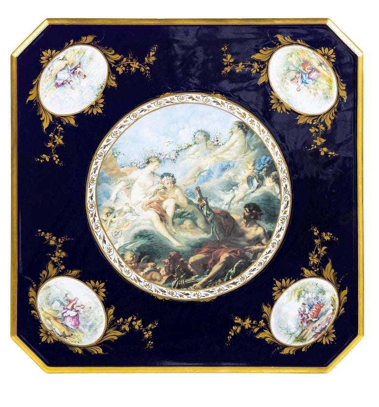 Amazing Center Table in Italian Tiche Porcelain Beginning 20th Century ...