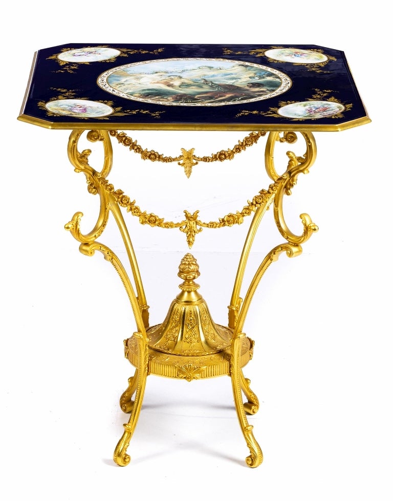Amazing Center Table in Italian Tiche Porcelain Beginning 20th Century ...