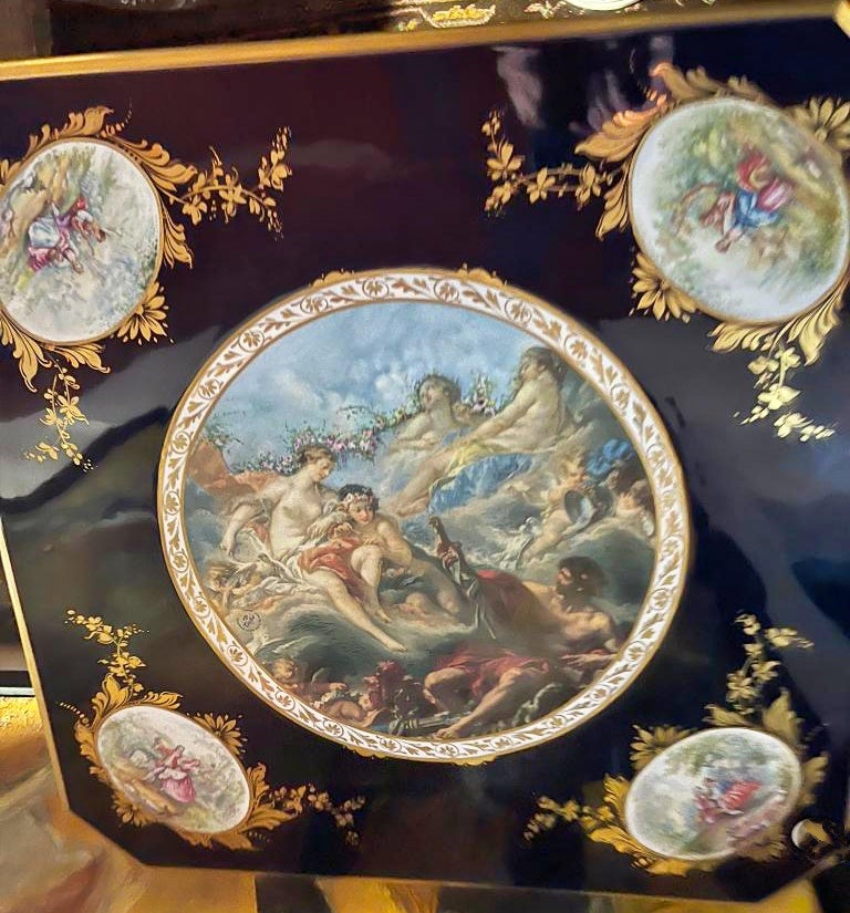 Amazing Center Table in Italian Tiche Porcelain Beginning 20th Century ...