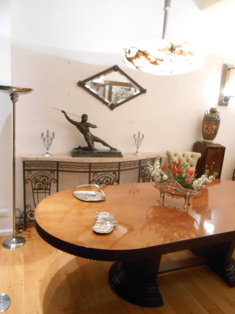 Amazing Chandelier in Alabaster and Chrome Metal, Style, Art Deco, 1920 ...