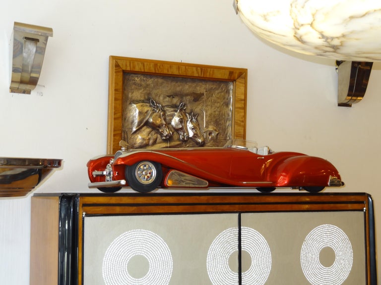 Amazing Chandelier in Alabaster and Chrome Metal, Style, Art Deco, 1920 ...