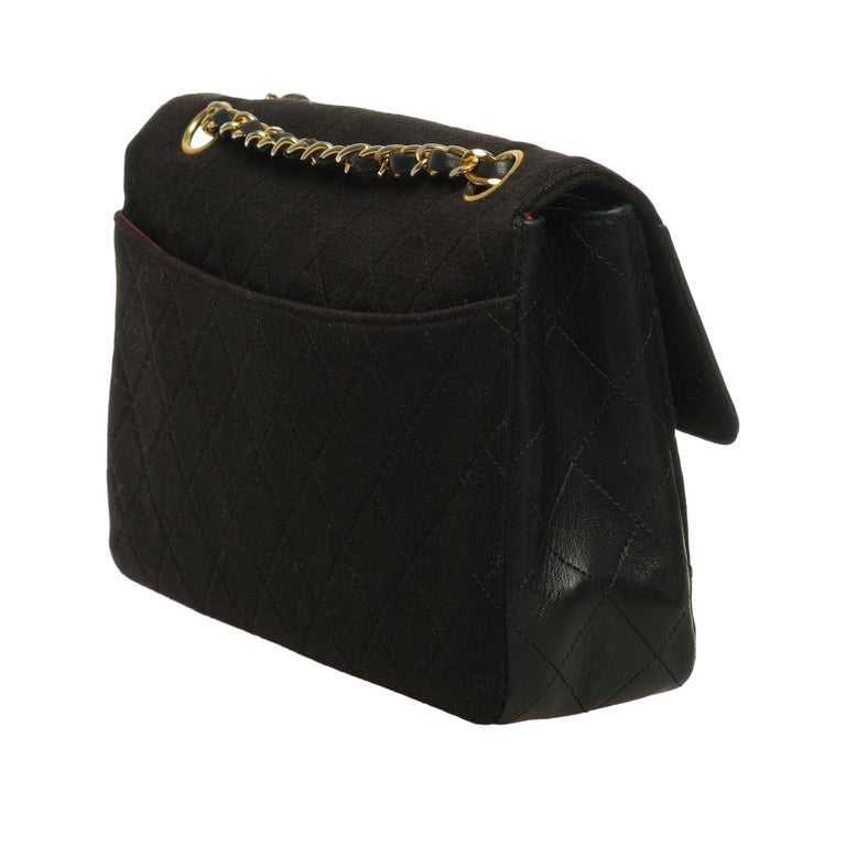 Amazing Chanel Classic bi material crossbody bag in black leather ...