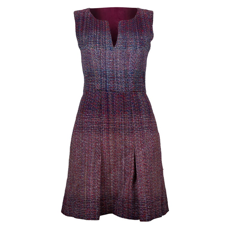 Amazing Chanel Dress in Multicolor tweed at 1stDibs