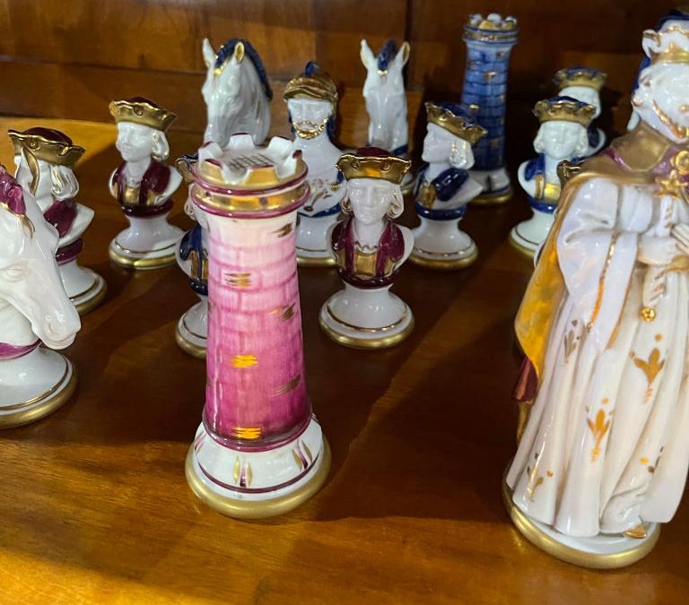 Amazing Game Table in Italian Tiche Porcelain Beginning 20th Century ...