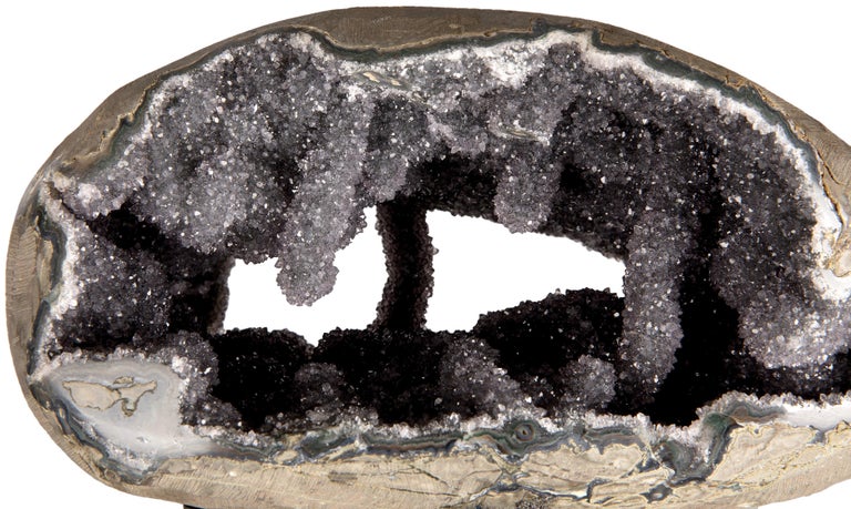 Amazing Geode with Stalactites and Stalagmites with Amethyst and Grey ...