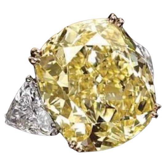 IGI Certified 3.65 Total Carat Fancy Light Yellow Diamond in 18K White ...