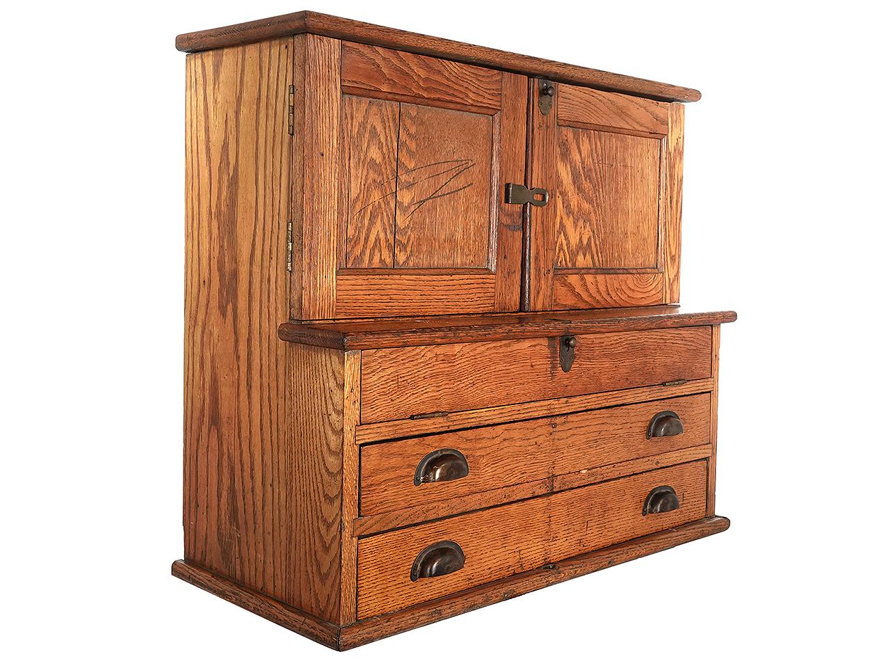 Amazing Handmade Machinists 75 Draw Oak Tool Chest For Sale at 1stDibs ...