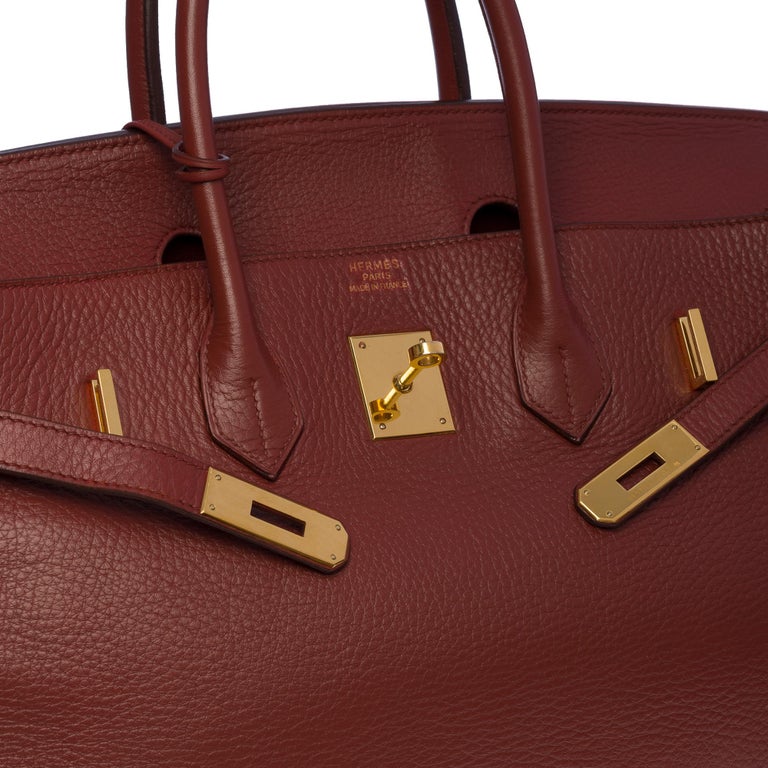 Amazing Hermès Birkin 35 handbag in Cognac Togo leather, GHW at 1stDibs