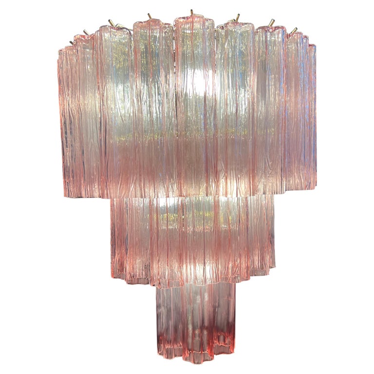 Amazing Italian Pink Chandelier by Valentina Planta, Murano For Sale at ...