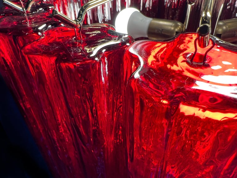 Amazing Italian ruby-red Italian Chandelier by Valentina Planta, Murano ...