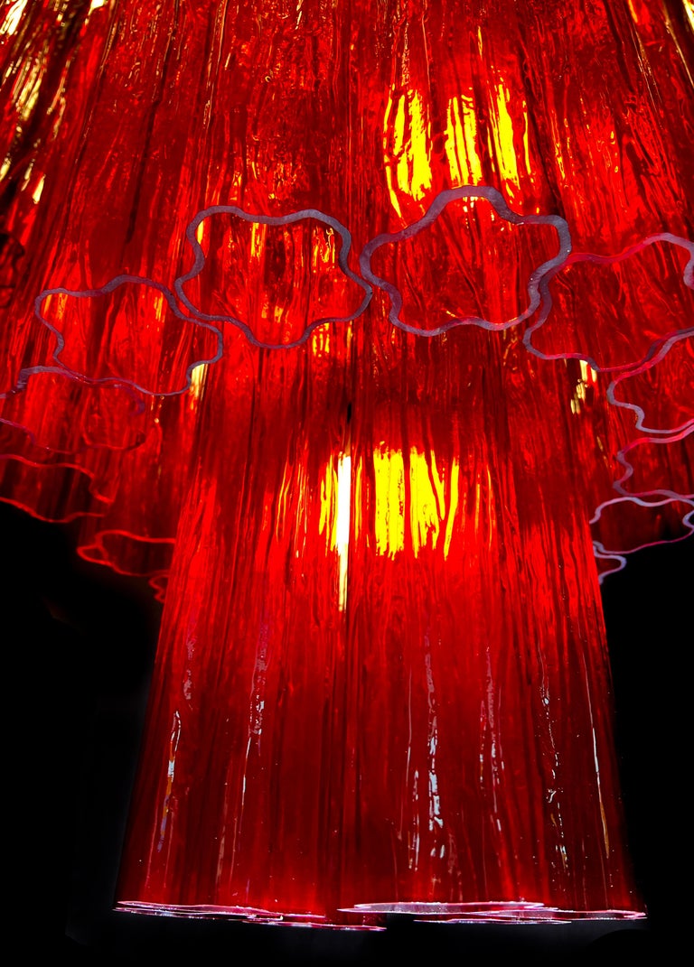Amazing Italian ruby-red Italian Chandelier by Valentina Planta, Murano ...