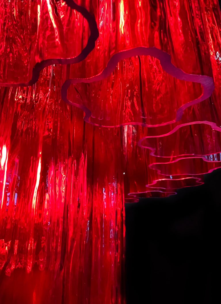 Amazing Italian ruby-red Italian Chandelier by Valentina Planta, Murano ...