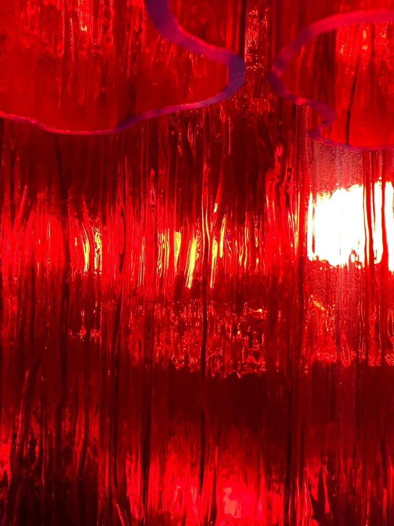 Amazing Italian ruby-red Italian Chandelier by Valentina Planta, Murano ...