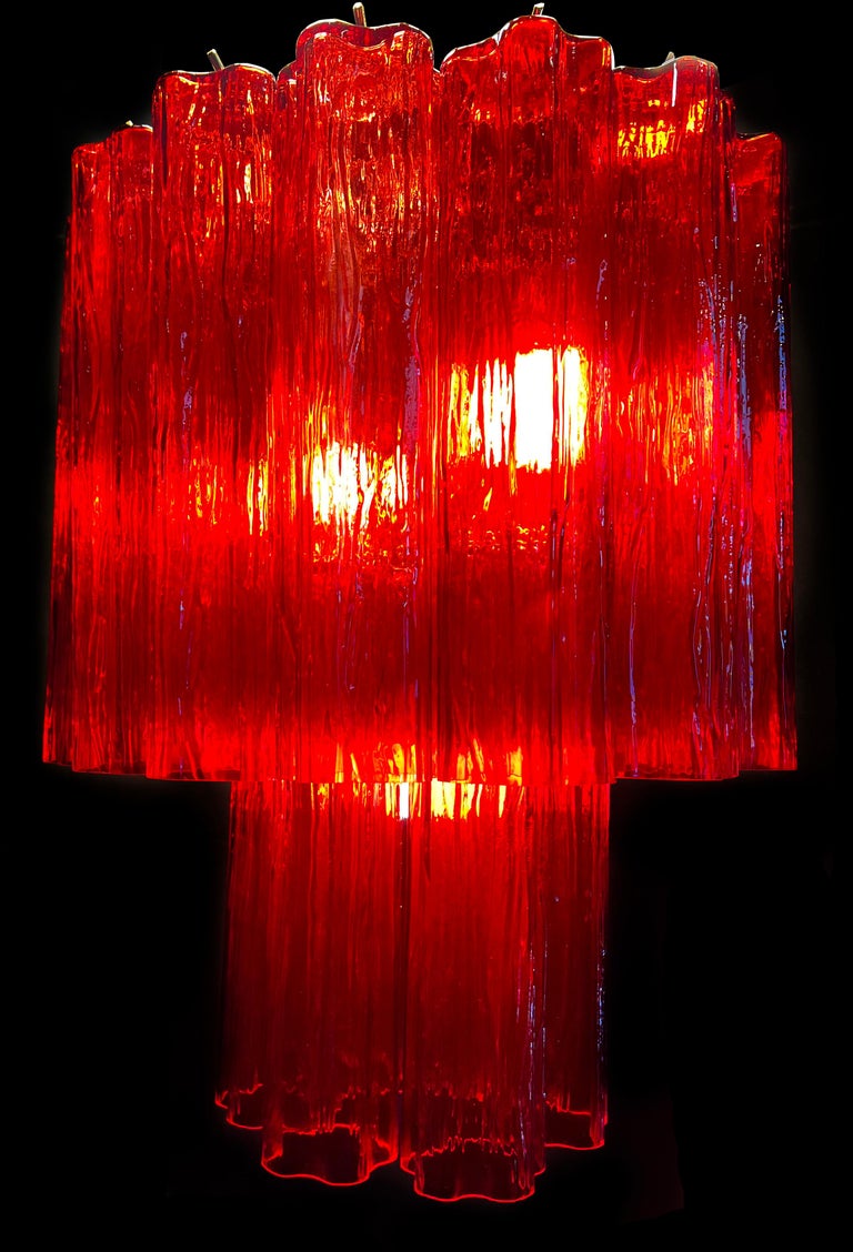 Amazing Italian ruby-red Italian Chandelier by Valentina Planta, Murano ...