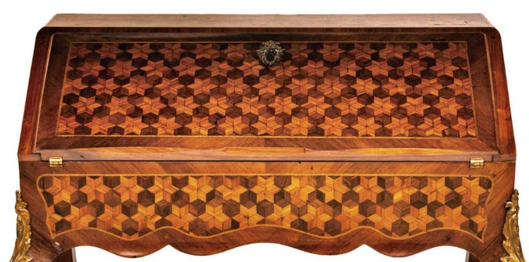 Amazing Louis XV Style Bridge Desk 19th Century For Sale at 1stDibs