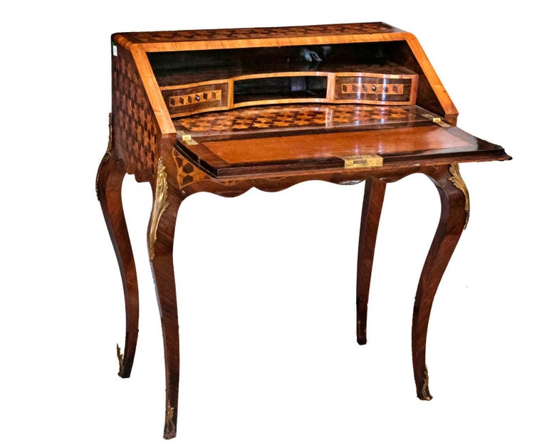 Amazing Louis XV Style Bridge Desk 19th Century For Sale at 1stDibs