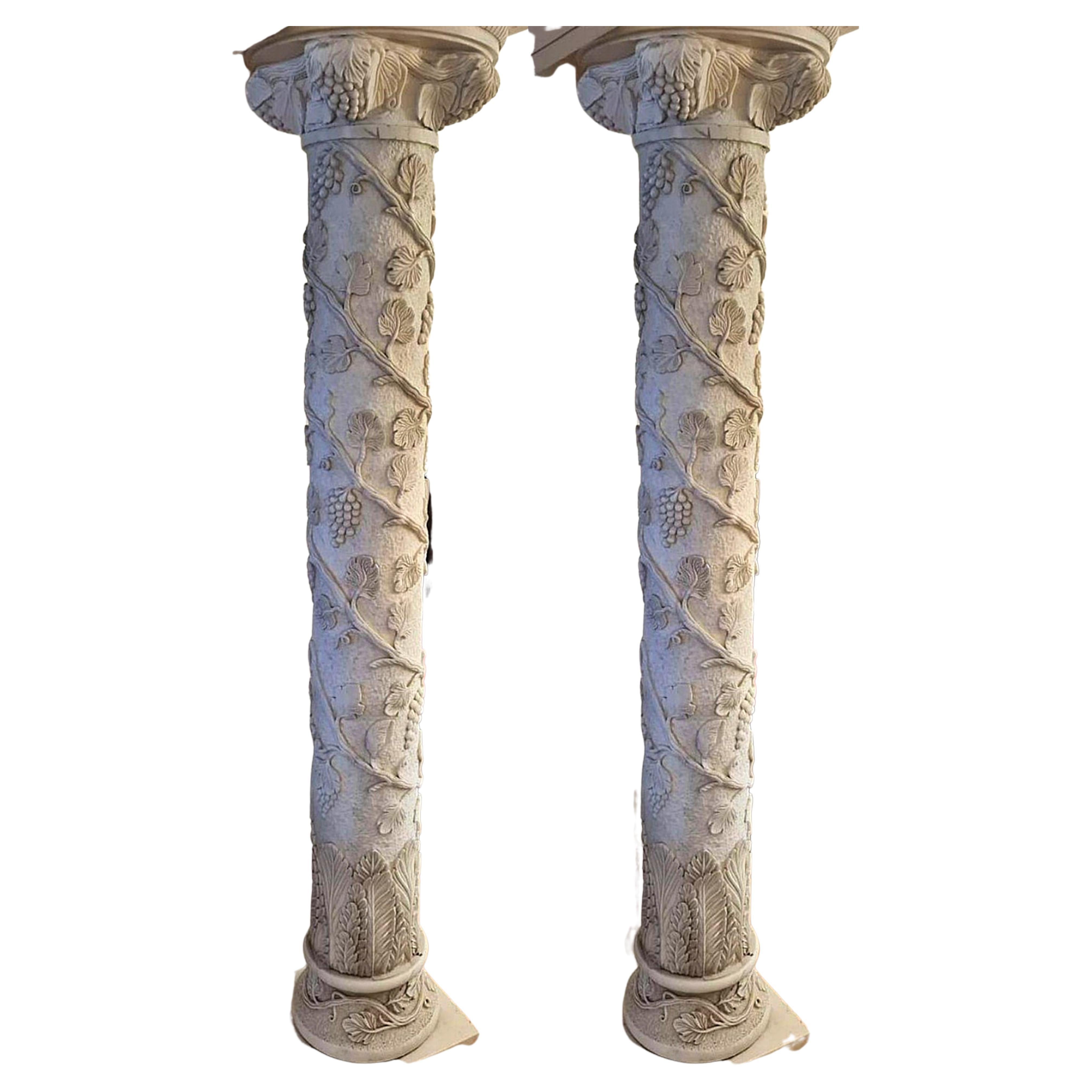 Amazing Pair of Monumental Marble Italian Columns 20th Century For Sale ...