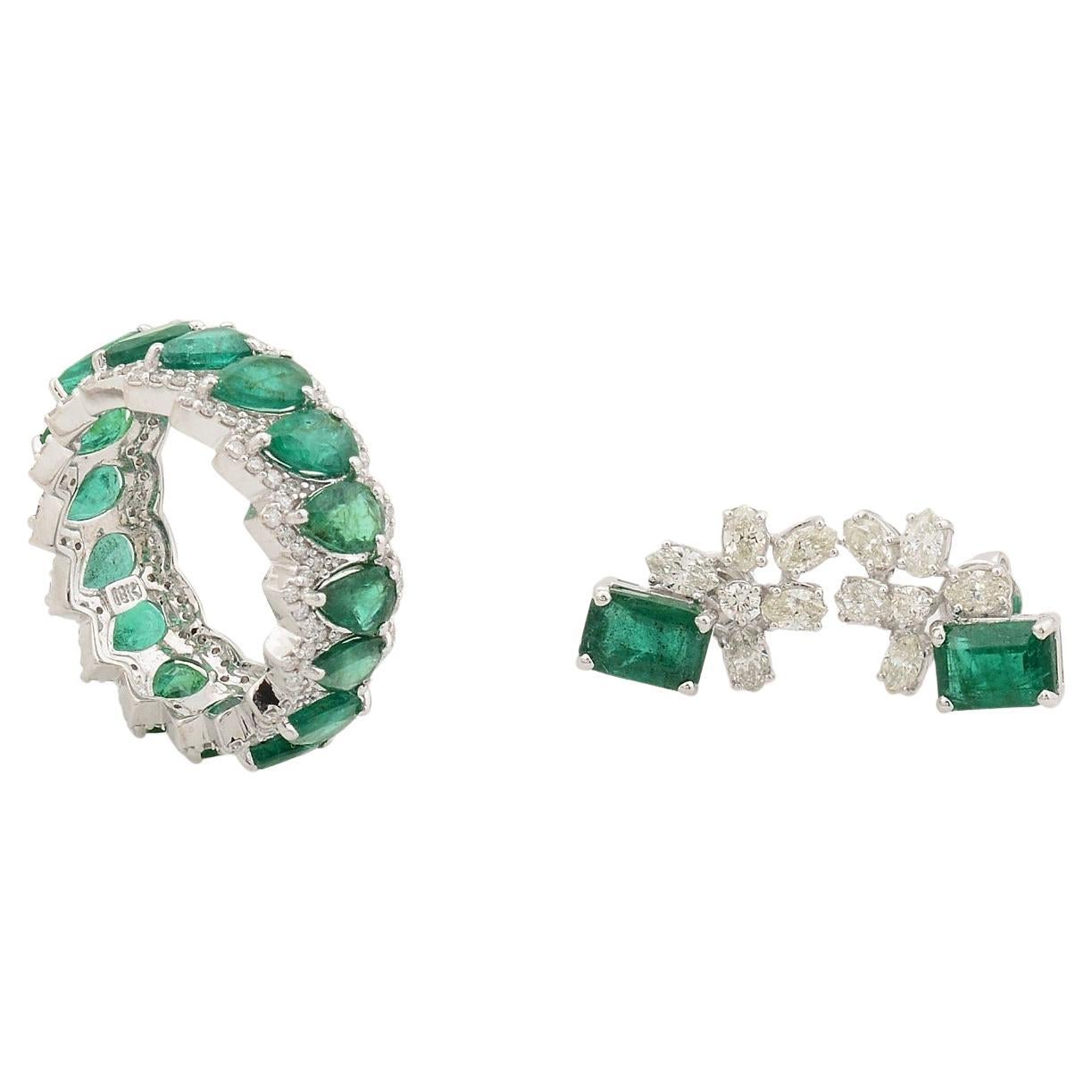 Amazing Parure with 6, 82 Carats of Emeralds and Diamonds For Sale at ...
