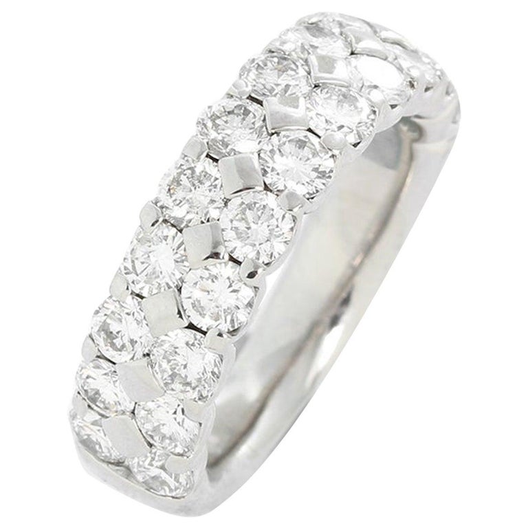 Amazing Platinum 2-Row Diamond Ring at 1stDibs