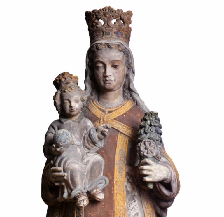 Amazing Portuguese Sculpture "Our Lady with Child Jesus " 17th Century ...