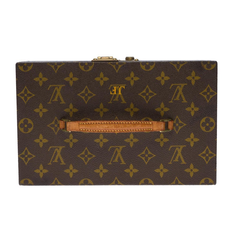 Amazing and Rare Louis Vuitton Box in Brown canvas and natural leather ...