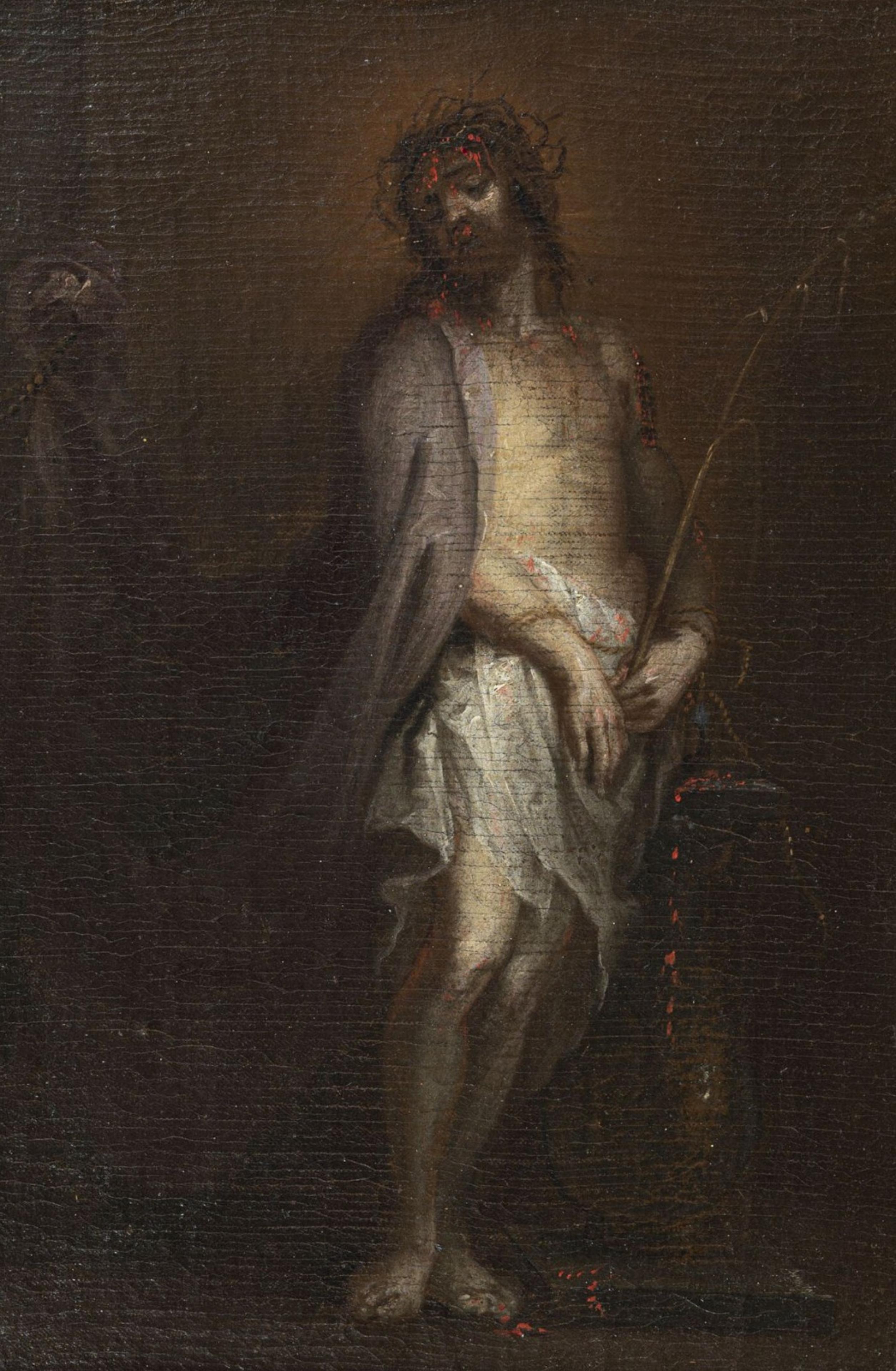 Amazing Spanish School Around 1680 "Christ with the Reed", 17th Century ...