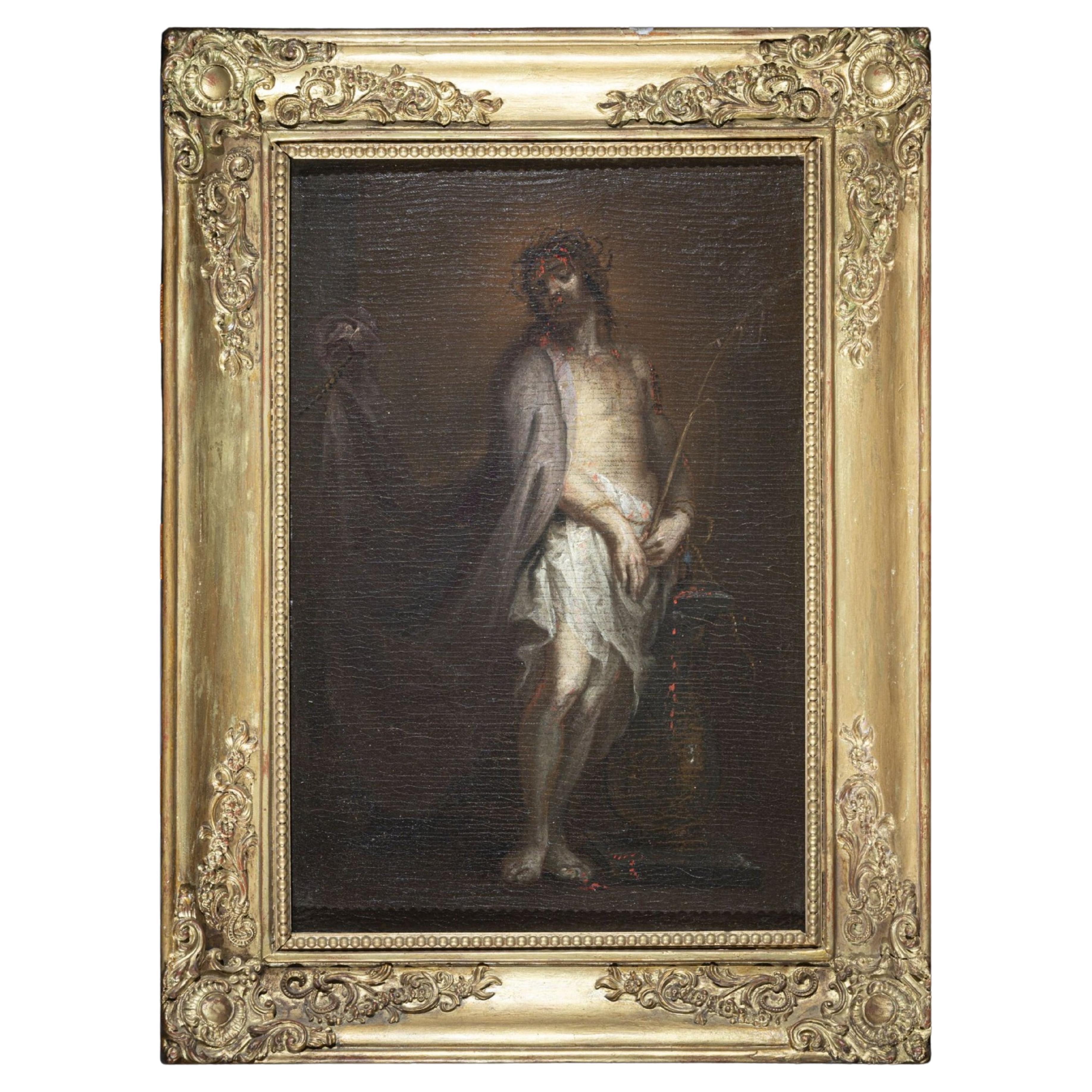Amazing Spanish School Around 1680 "Christ with the Reed", 17th Century ...