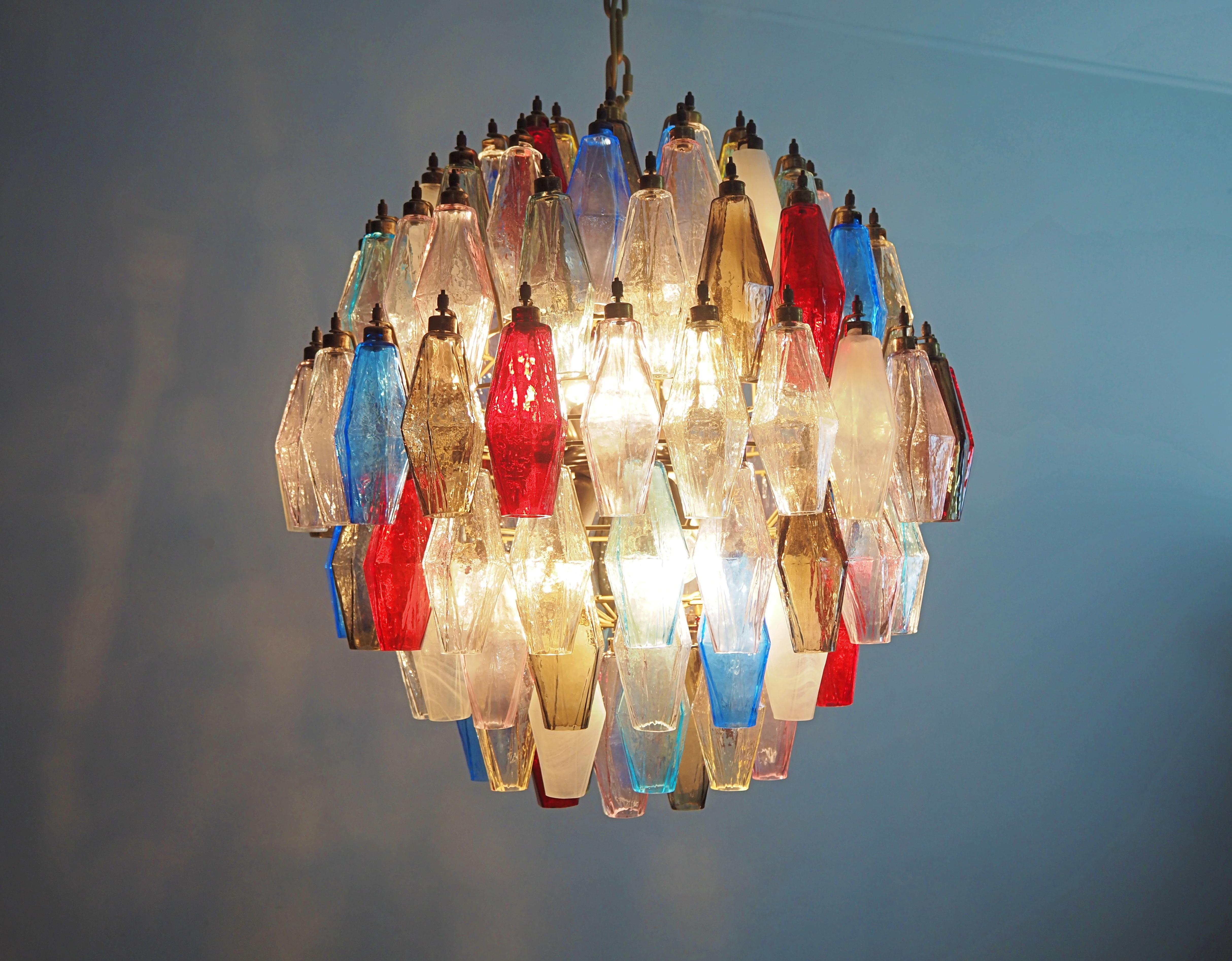 Amazing spherical Murano polyhedra Candelier - 140 multicolored ...