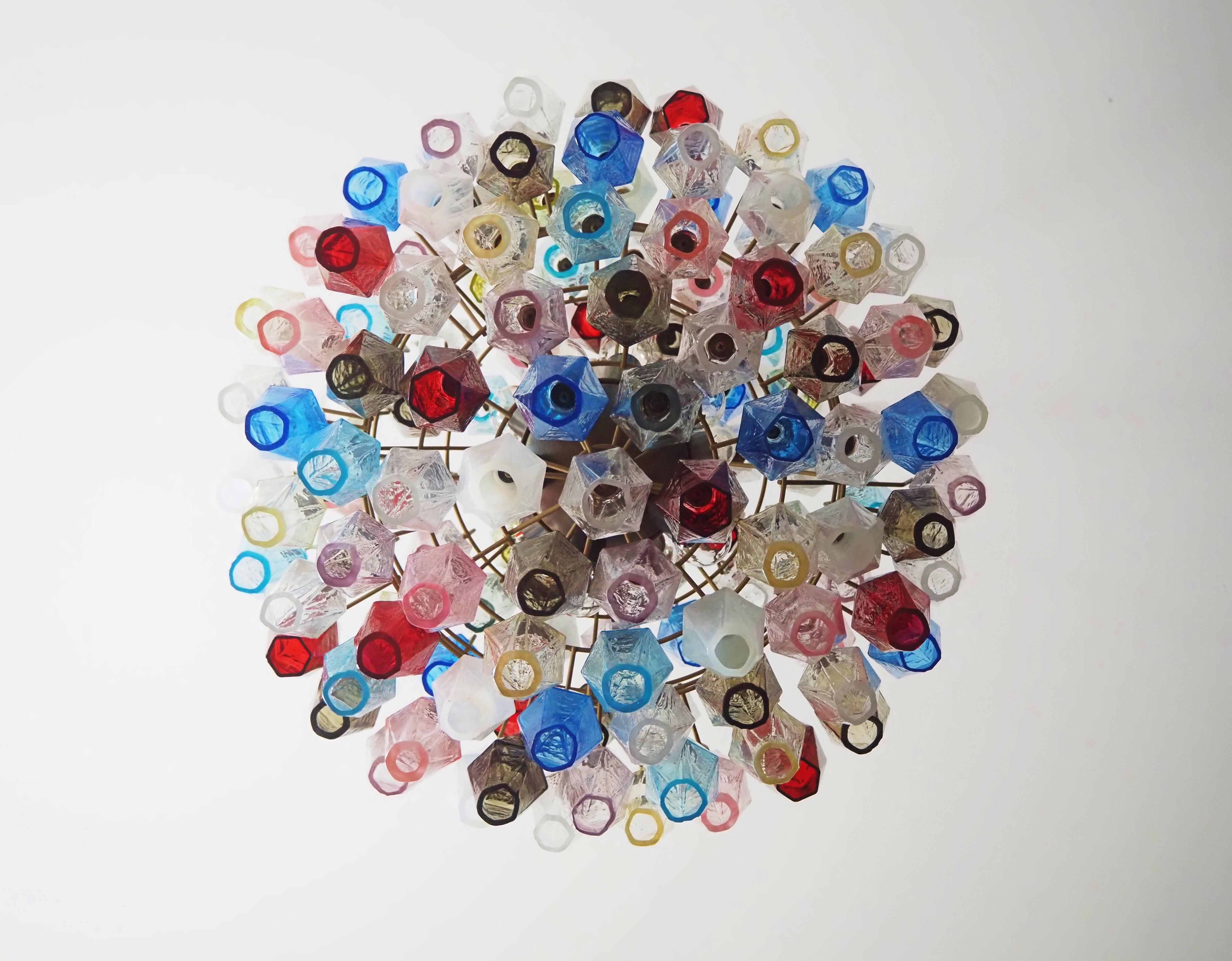 Amazing spherical Murano polyhedra Candelier - 140 multicolored ...