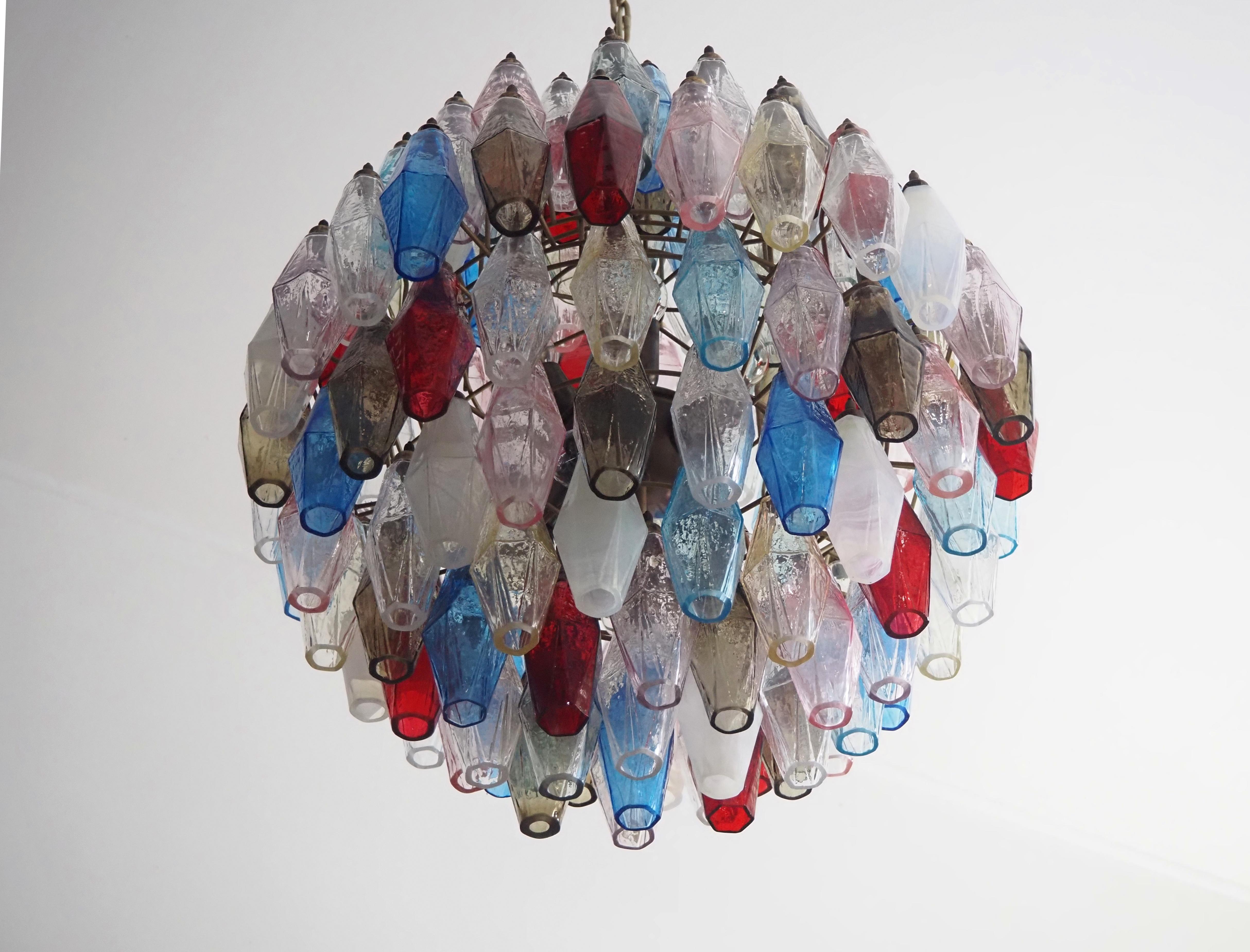 Amazing spherical Murano polyhedra Candelier - 140 multicolored ...