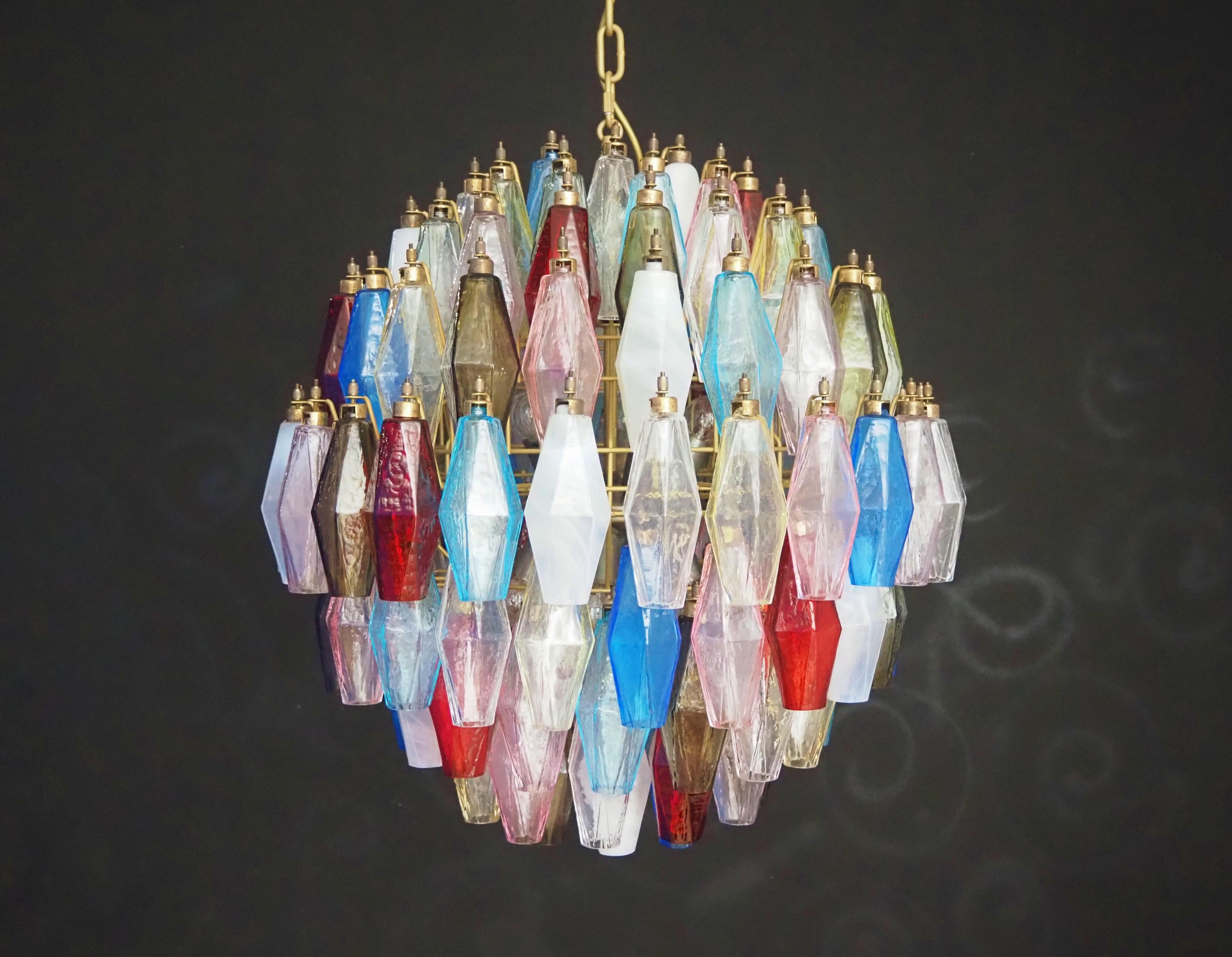 Amazing spherical Murano polyhedra Candelier - 140 multicolored ...