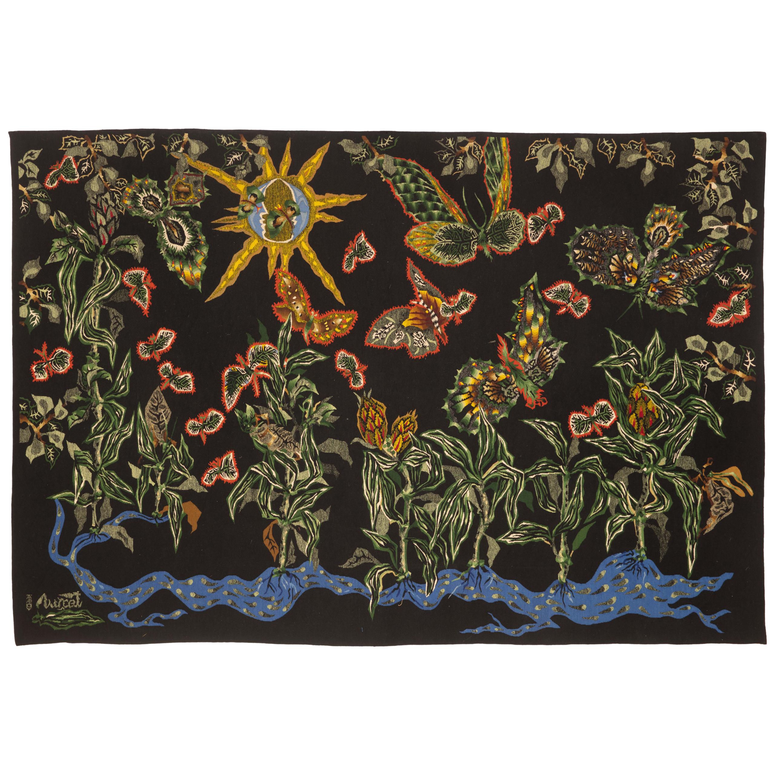 1960s Framed Tapestries by Jean Lurçat Flowers at 1stDibs