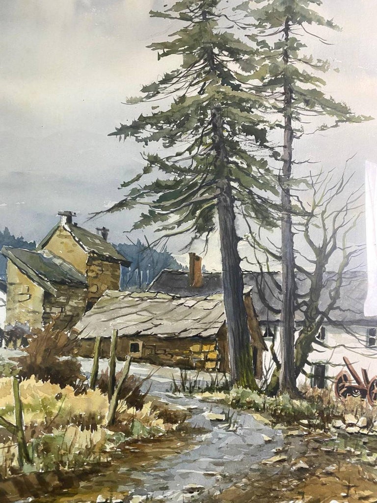 Amazing Vintage Watercolor by Belgian Painter Leon Klassens, 1970s For ...