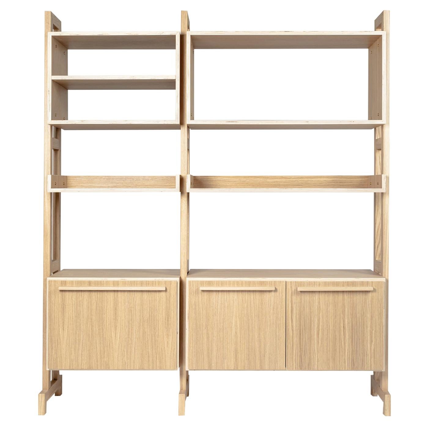 Amazzonia 90 Medium Oak Modular Bookcase For Sale at 1stDibs