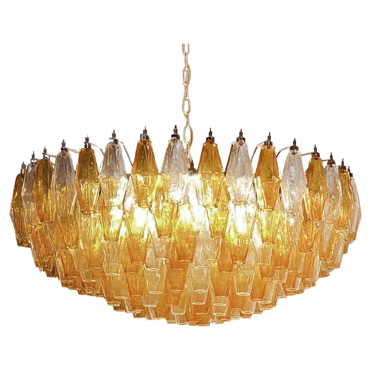 Beautiful Murano Glass Tube Chandelier - 36 clear amber glass tube For ...