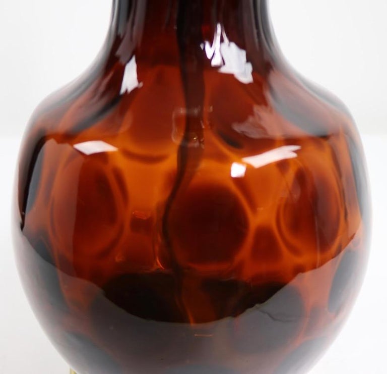 Amber Coin Spot Art Glass Table Lamp For Sale at 1stDibs | elongate ...