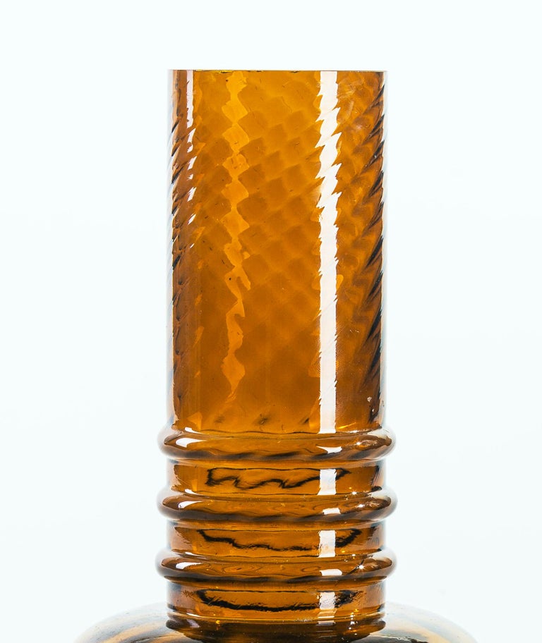 Amber-Colored Glass Vase, Germany, 1960s at 1stDibs