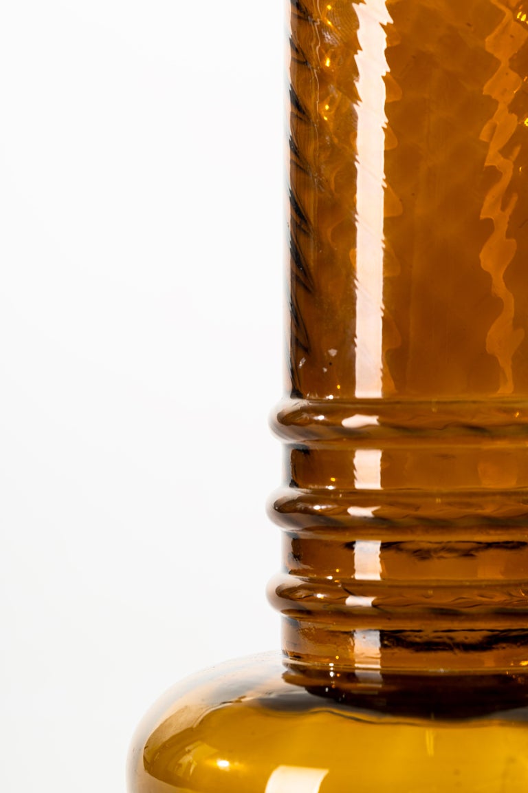 Amber-Colored Glass Vase, Germany, 1960s For Sale at 1stDibs