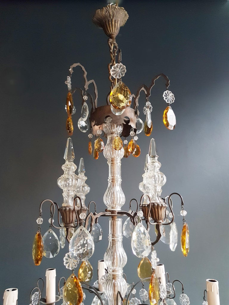 Amber Crystal Antique Chandelier Ceiling Florentiner Lustre Art Nouveau ...