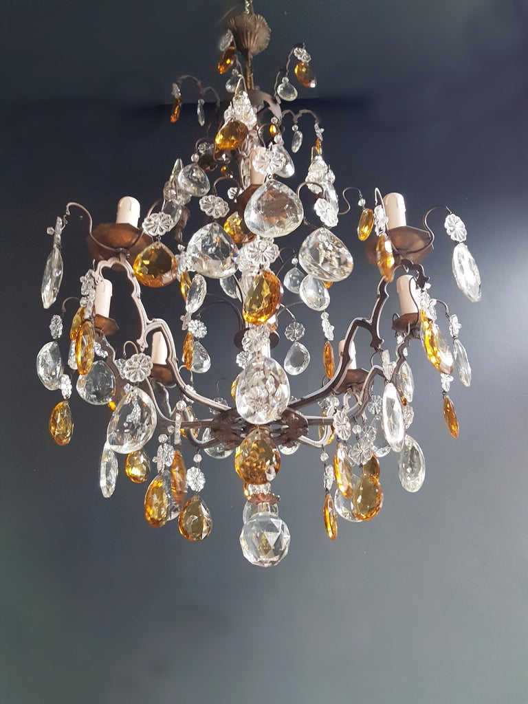 Amber Crystal Antique Chandelier Ceiling Florentiner Lustre Art Nouveau ...