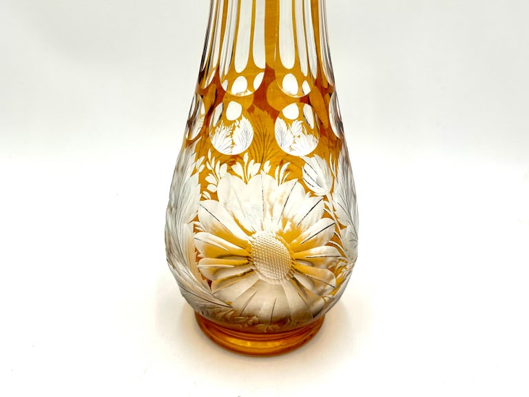 Amber Cut Vase, Poland, 1960s For Sale at 1stDibs