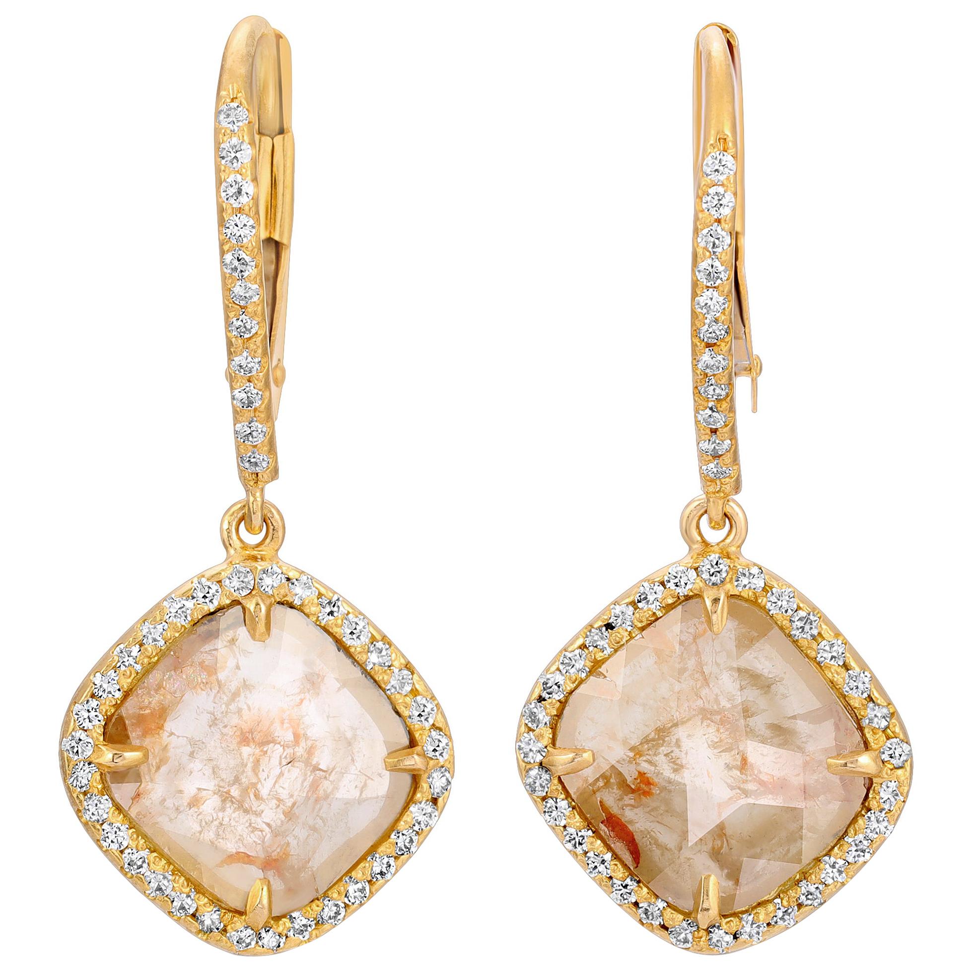 2.48ct Winton Australia Crystal Opal in 18k Matte Yellow Gold For Sale ...