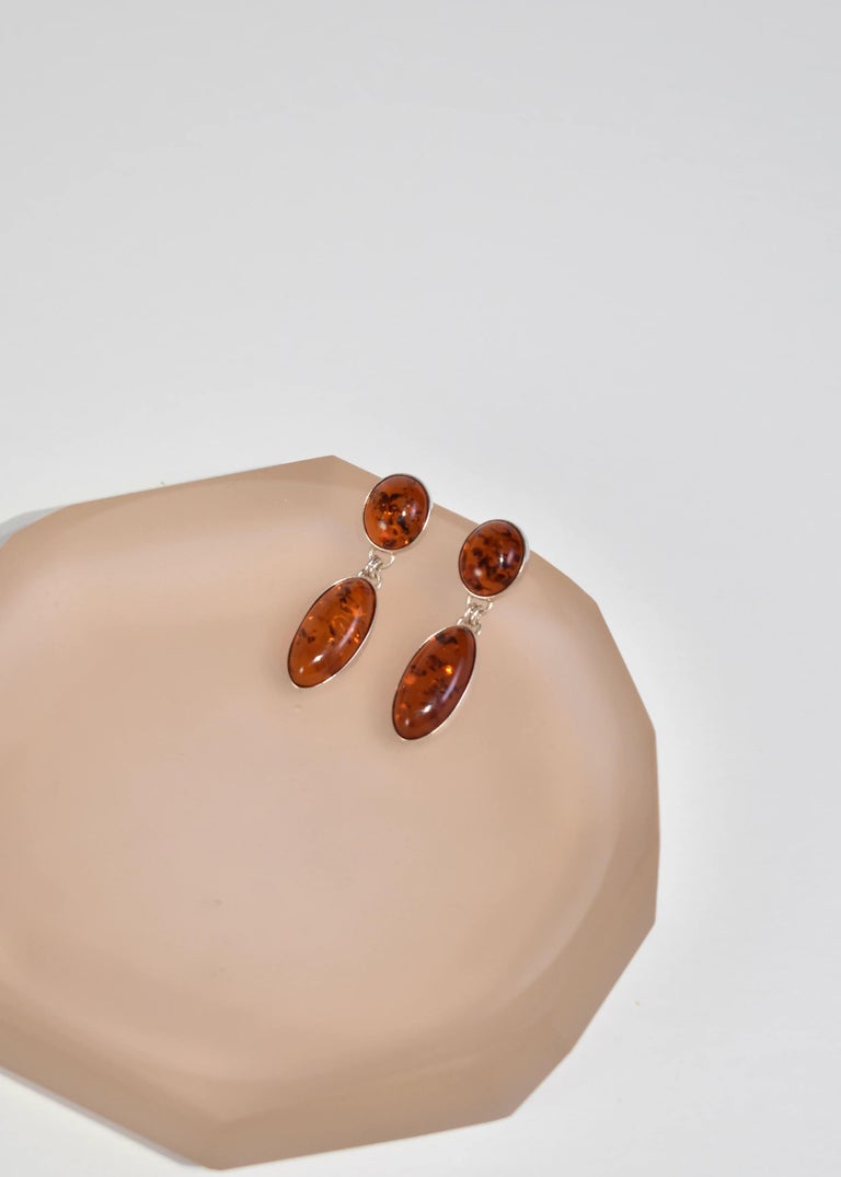 Amber Drop Earrings For Sale at 1stDibs