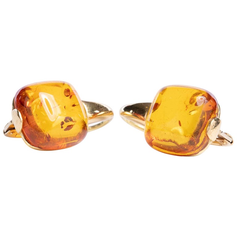 Amber Drop Earrings For Sale at 1stDibs
