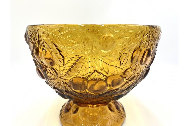 Amber Glass Art Deco jardiniere, designed by Josef Inwald ...