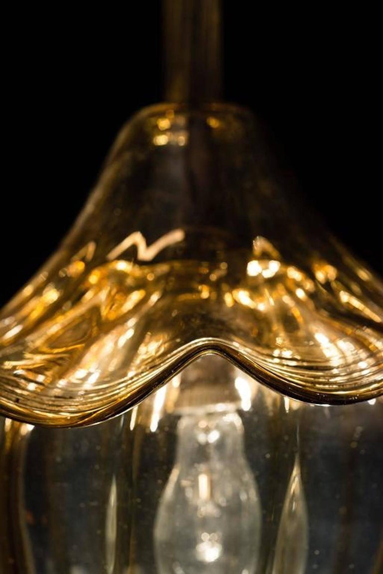 Amber Glass Venetian Lantern, Murano, 1940s For Sale at 1stDibs