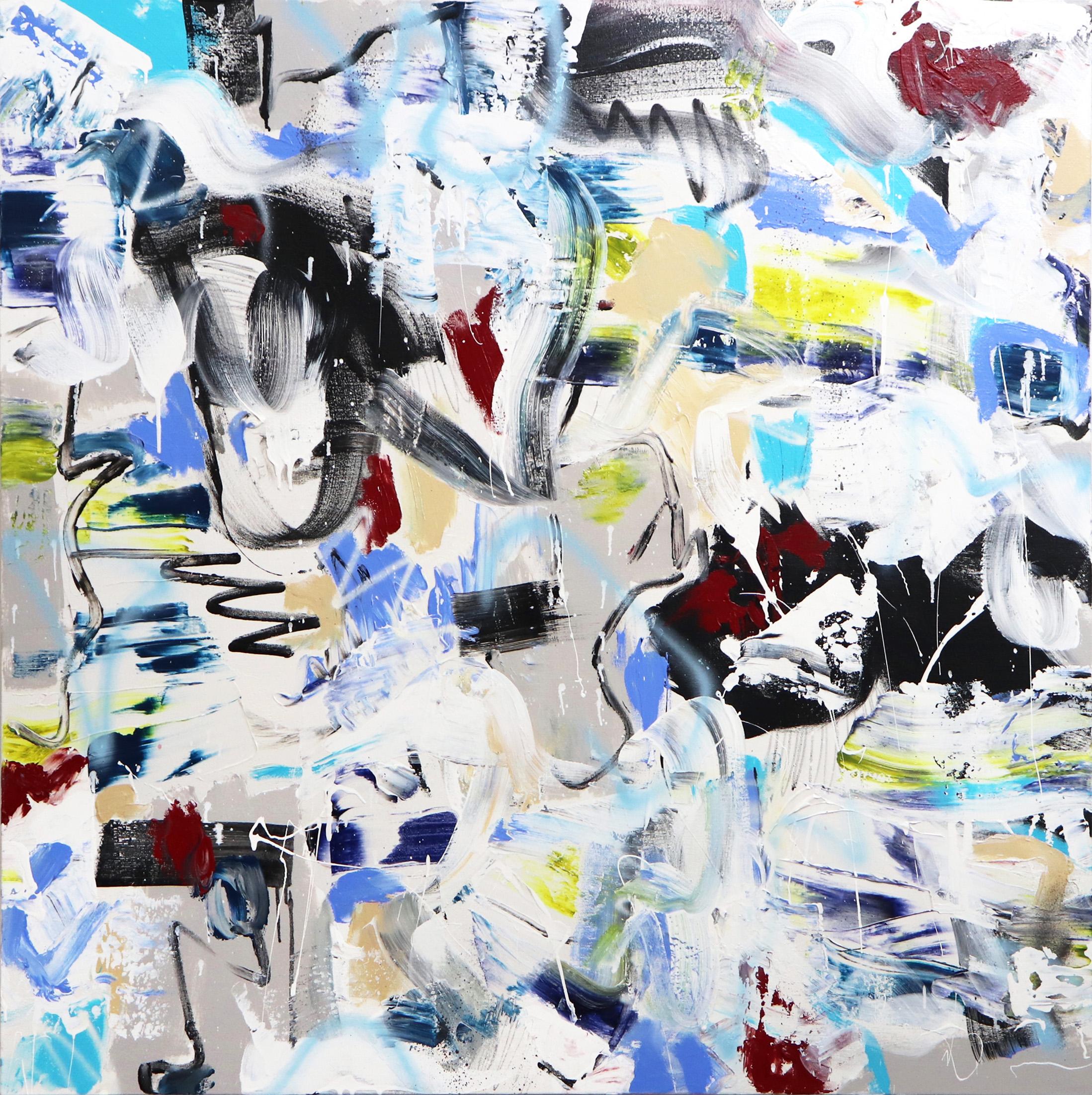 Amber Goldhammer - Peinture de style graffiti noir et blanc « Flow Like ...