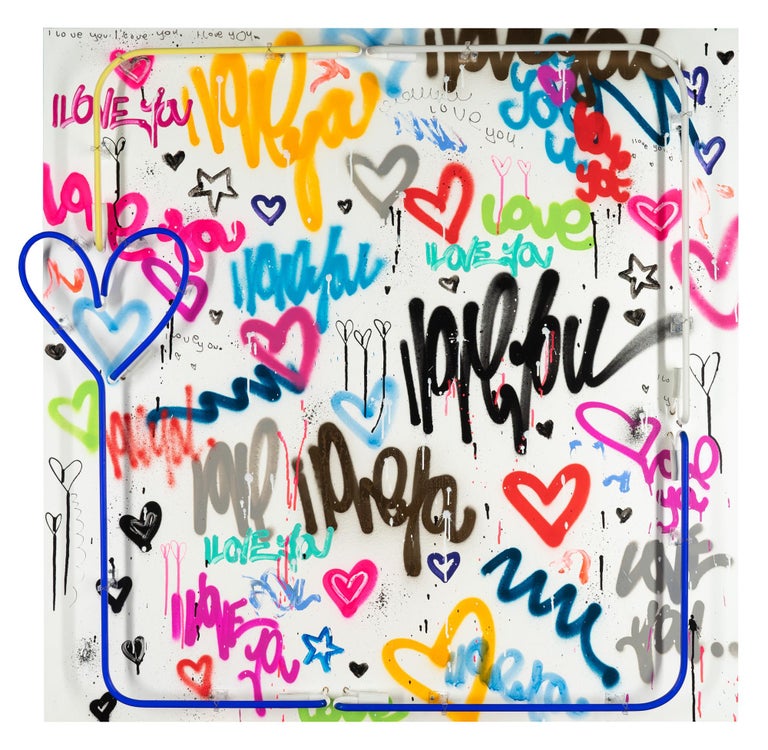 Amber Goldhammer - "You Complete Me" Colorful Graffiti Style Abstract ...