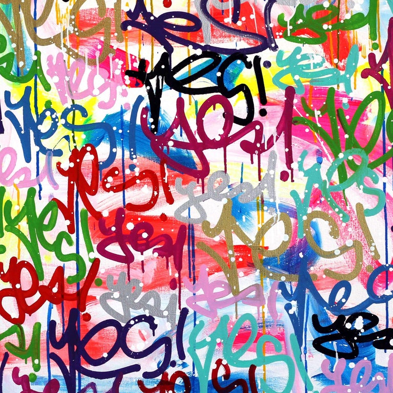 Amber Goldhammer - Yes Woman - Large Square Original Graffiti Artwork ...