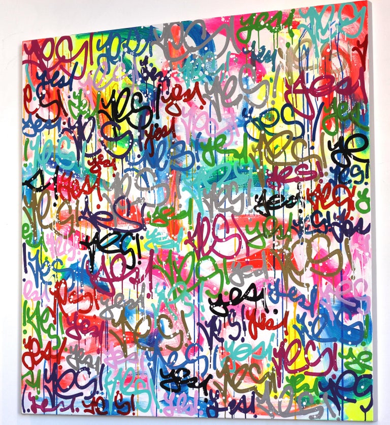 Amber Goldhammer - Yes Woman - Large Square Original Graffiti Artwork ...